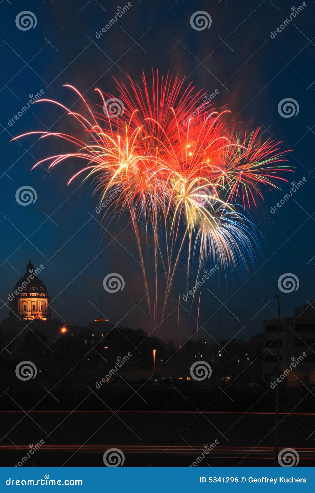 Fireworks Over the MN State Capitol Stock Photo - Image of celebration ...