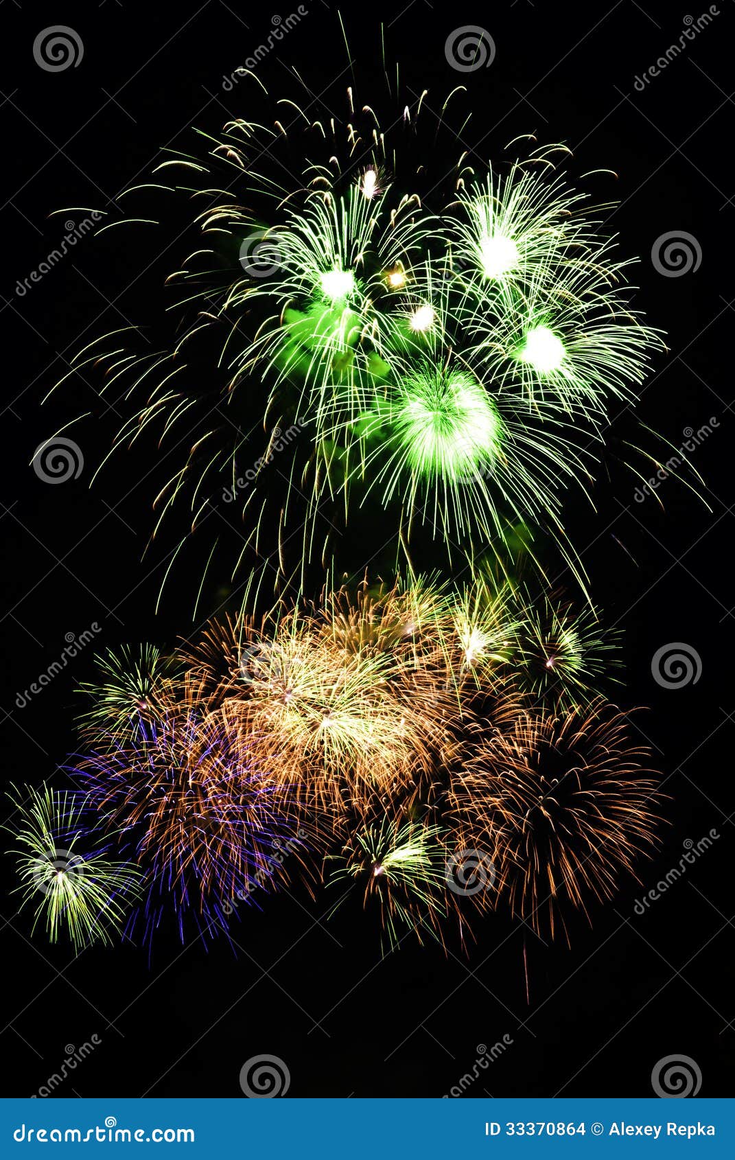 Fireworks over night sky stock photo. Image of festive - 33370864