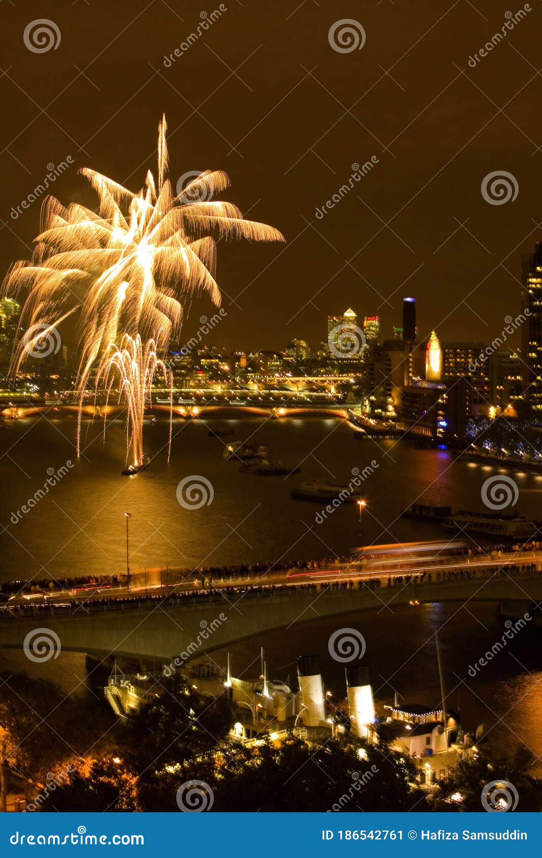 Fireworks Over River Thames. Conceptual Image Stock Image - Image of ...