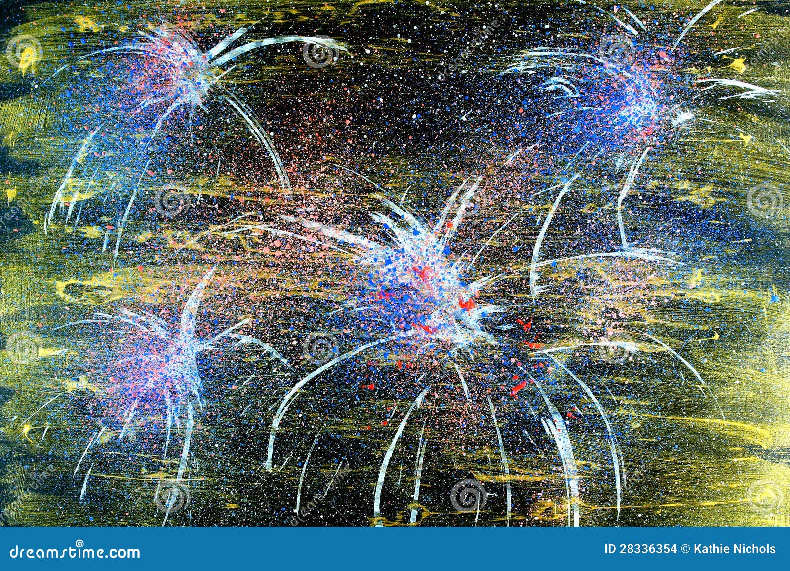 Fireworks Painting stock illustration. Illustration of modern - 28336354