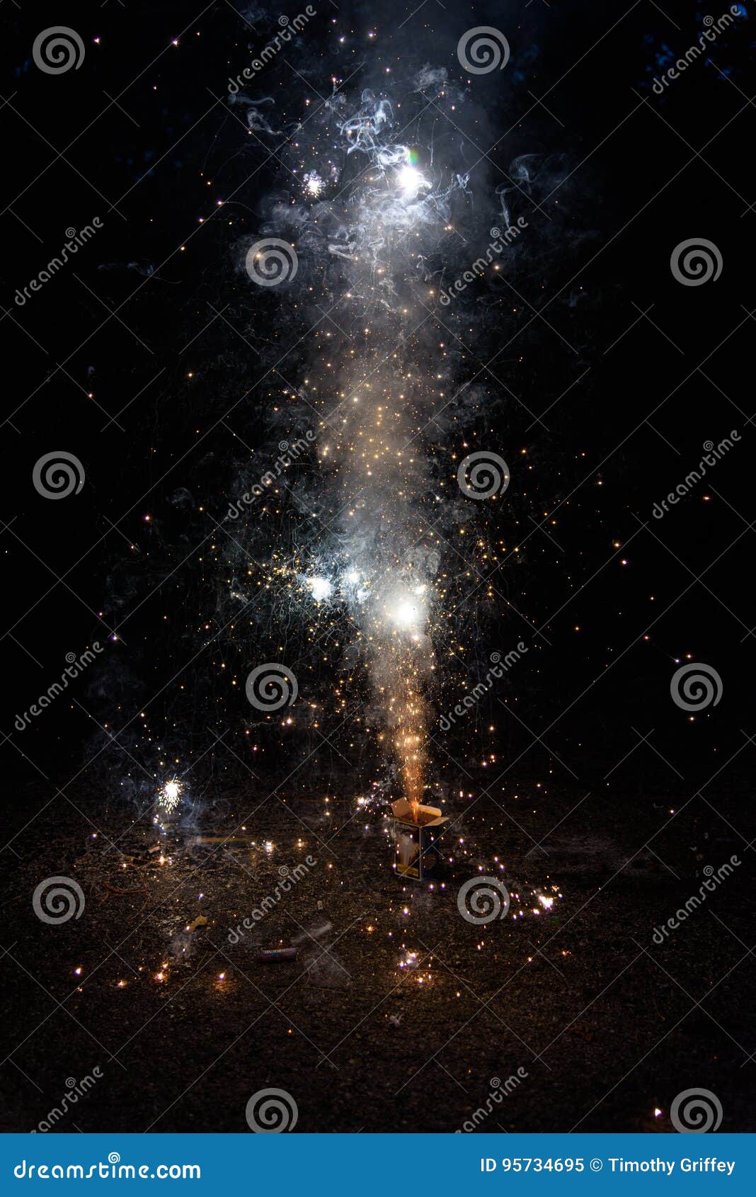 Fireworks in the Parking Lot Stock Image - Image of smoke, flashes ...