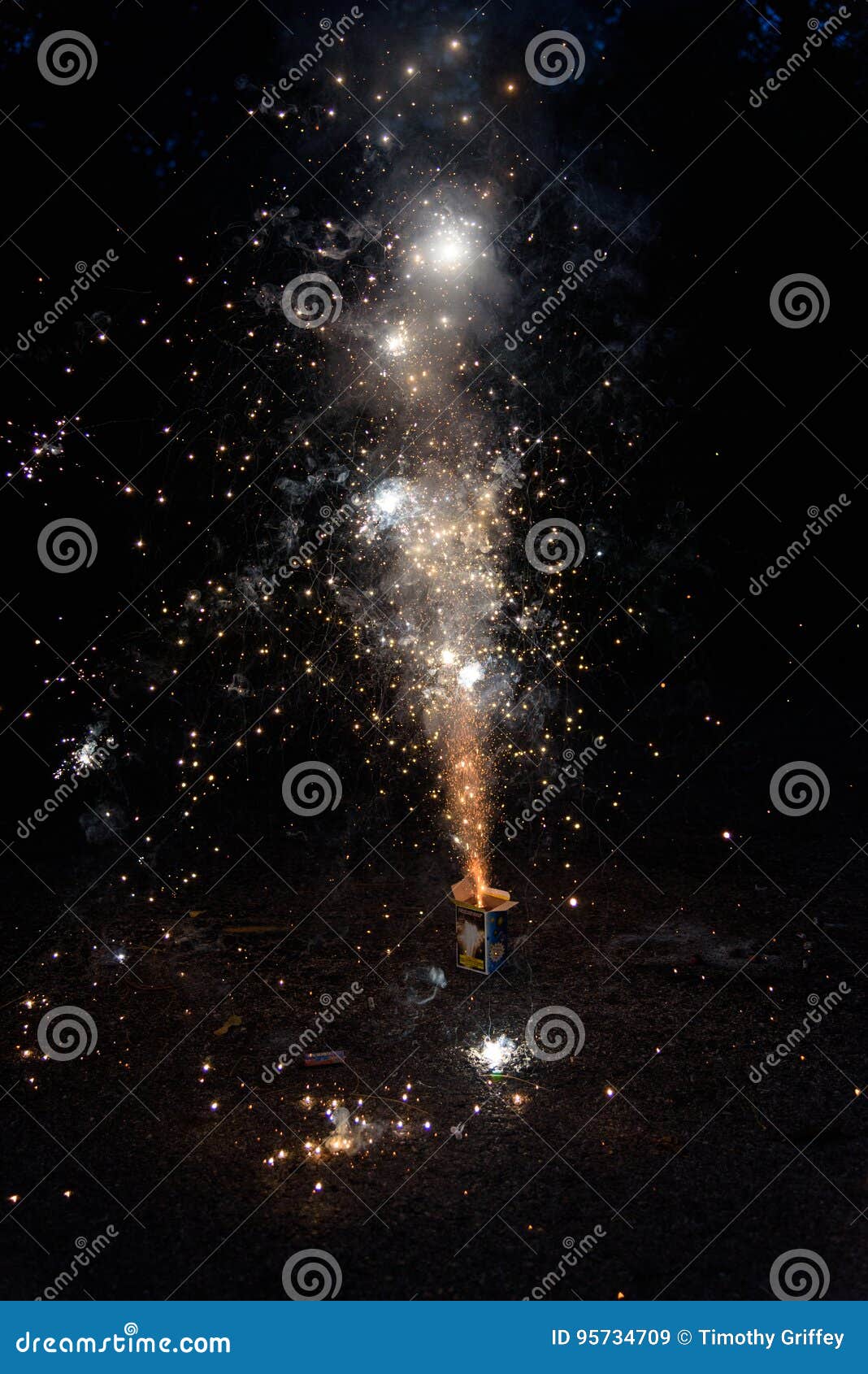 Fireworks in the Parking Lot Stock Image - Image of july, fire: 95734709
