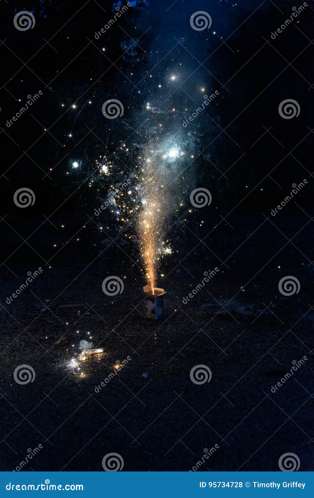 Fireworks in the Parking Lot Stock Photo - Image of sparkle, fire: 95734728