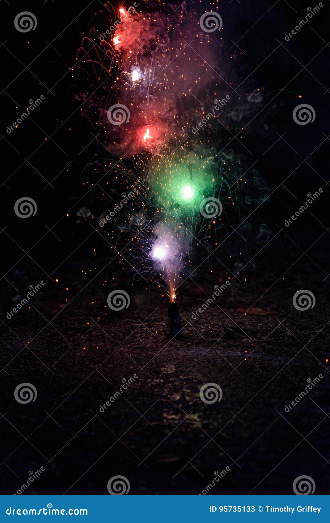Fireworks in the Parking Lot Stock Image - Image of fountain, flashes ...