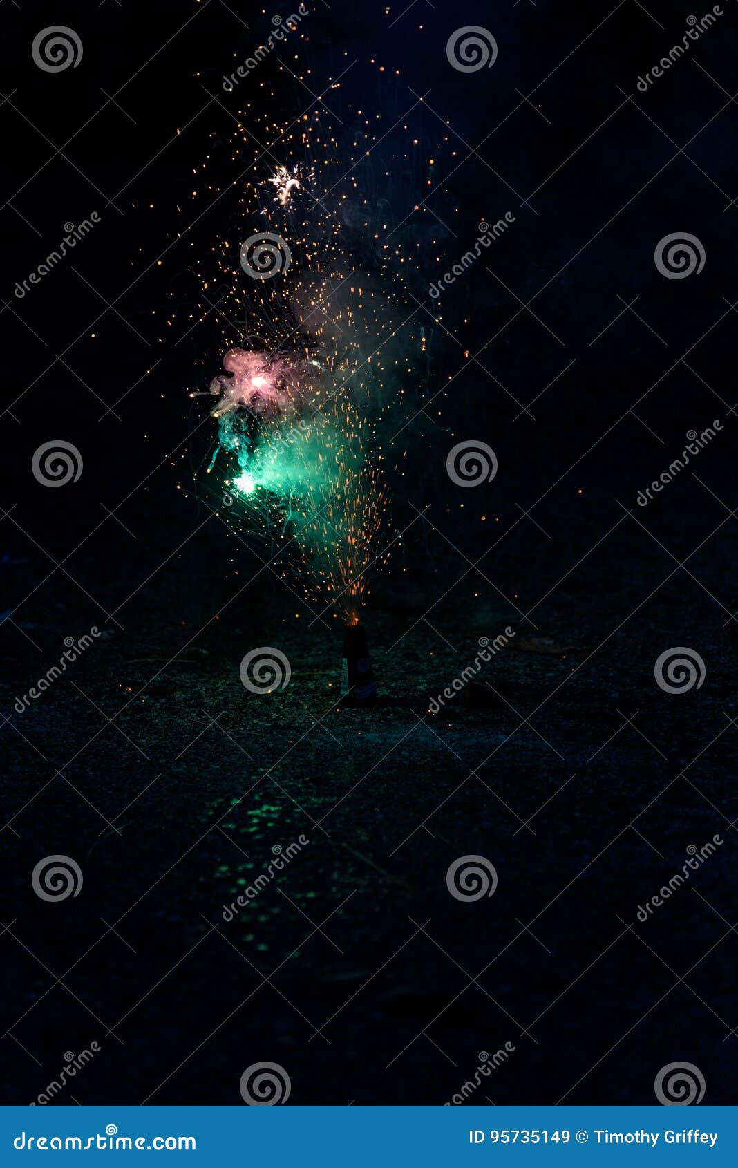 Fireworks in the Parking Lot Stock Image - Image of fountains, crackers ...
