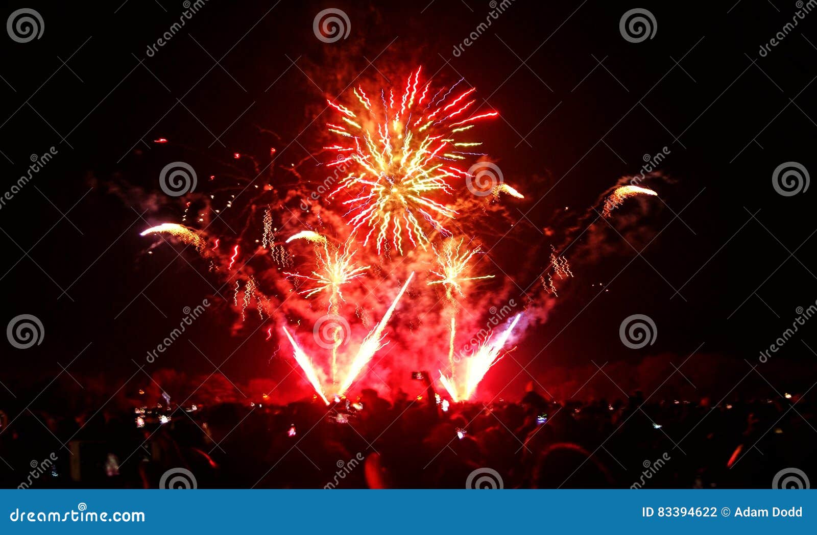 Fireworks with People Taking Photos Stock Photo - Image of fireworks ...