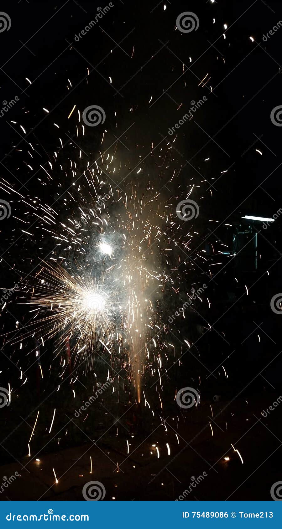 Fireworks stock photo. Image of fire, exploding, seasonal - 75489086