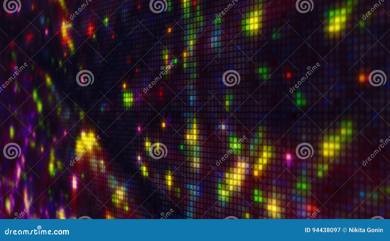 Fireworks on Pixelated LED Panel Shallow DOF Stock Illustration ...