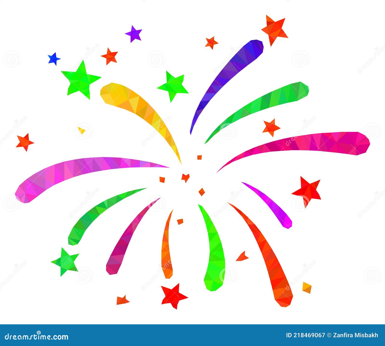 Fireworks Polygonal Lowpoly Flat Icon Stock Vector - Illustration of ...