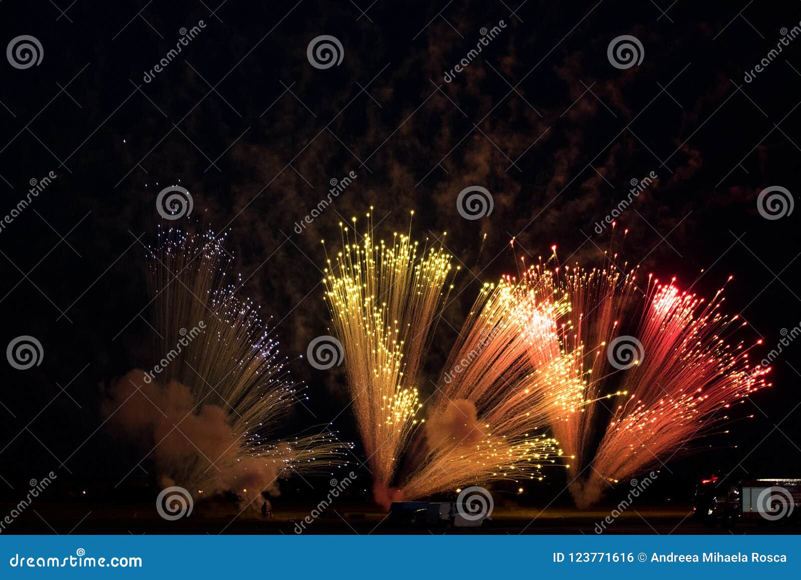 Fireworks Pyrotechnics in the Sky Stock Photo - Image of holiday ...