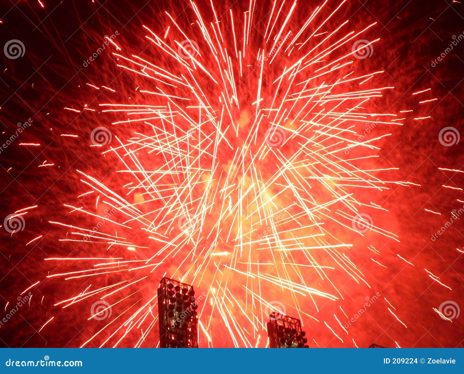 Fireworks - Red stock photo. Image of year, fourth, pyrotechnics - 209224