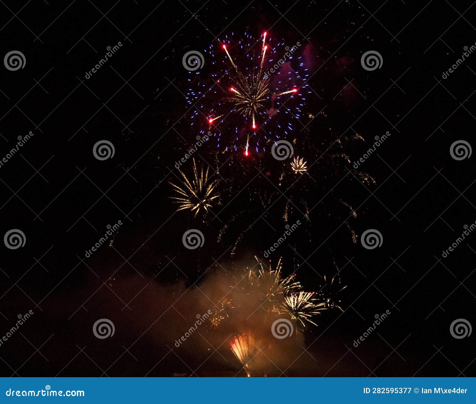 Fireworks Red Orange and Blue Stock Image - Image of oramge ...