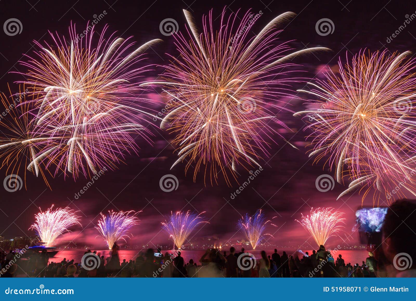 Fireworks Red Orange stock image. Image of canberra, people - 51958071