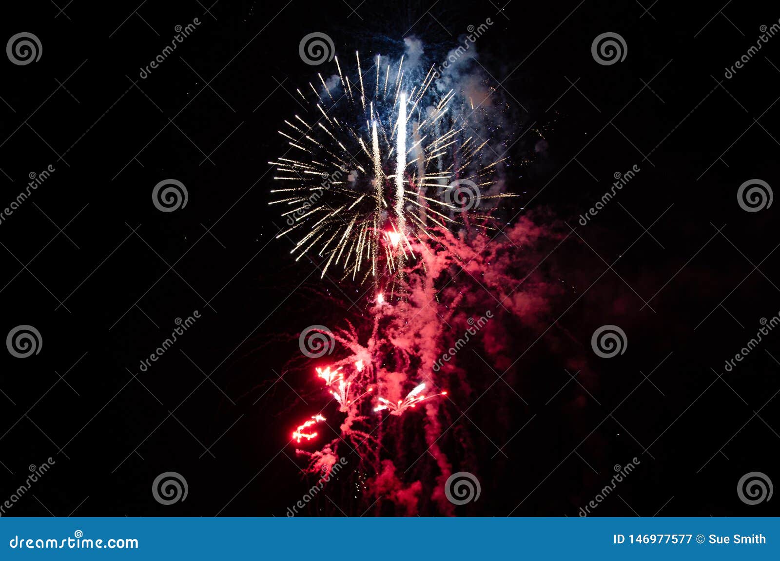 Fireworks in Red, White, and Blue Stock Image - Image of independence ...