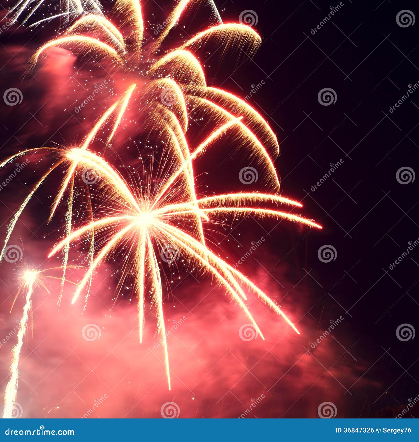 Fireworks red and yellow stock photo. Image of carnival - 36847326