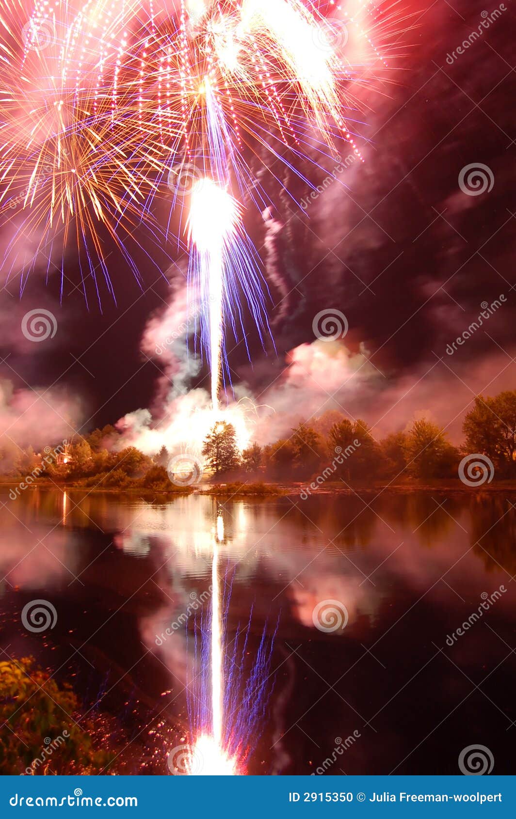 Fireworks reflected stock photo. Image of cheerful, hampshire - 2915350