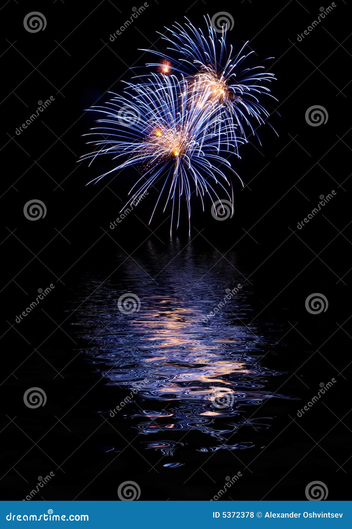 Fireworks Reflecting on Water Stock Photo - Image of illuminated ...