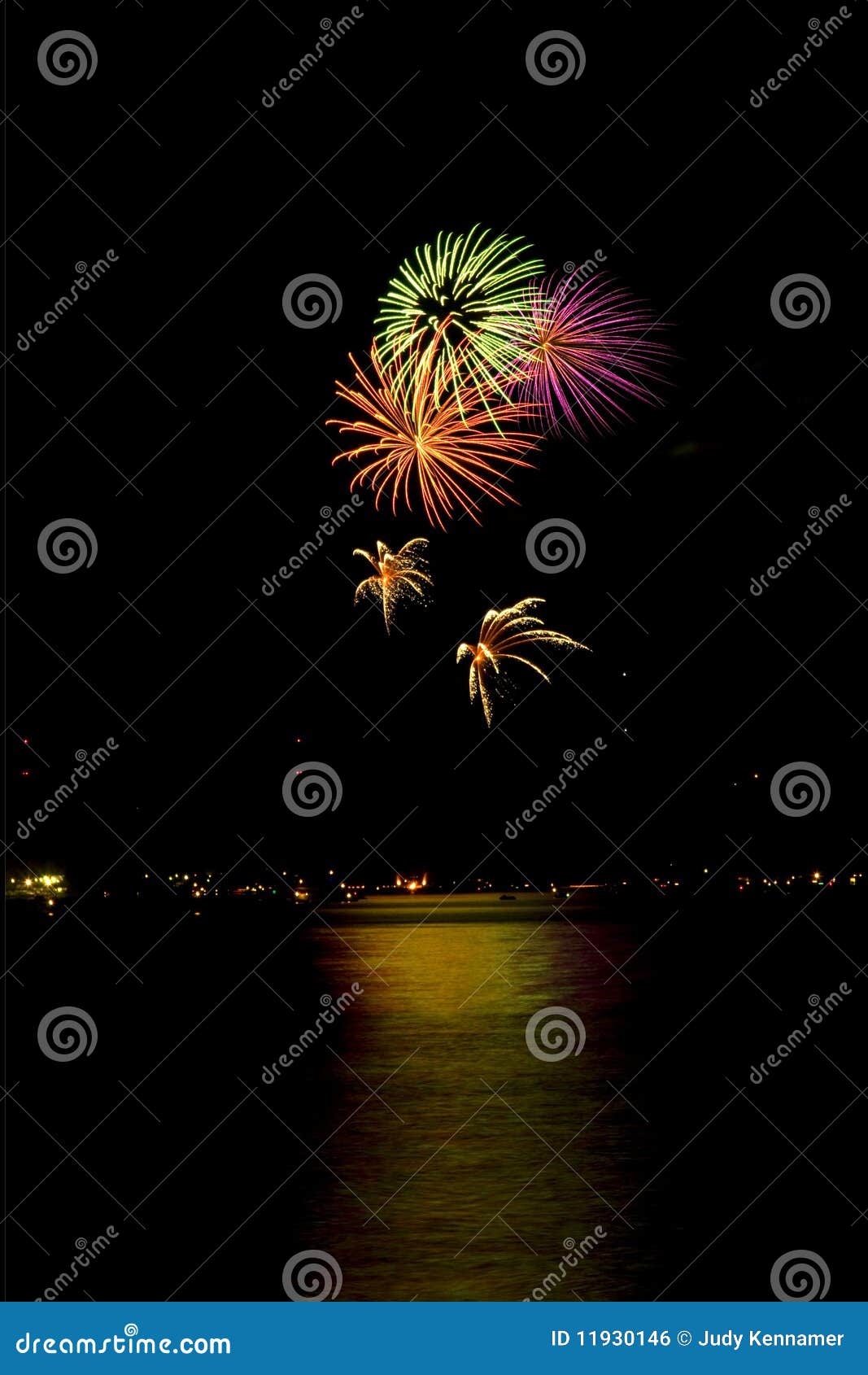 Fireworks with reflections stock photo. Image of abstract - 11930146