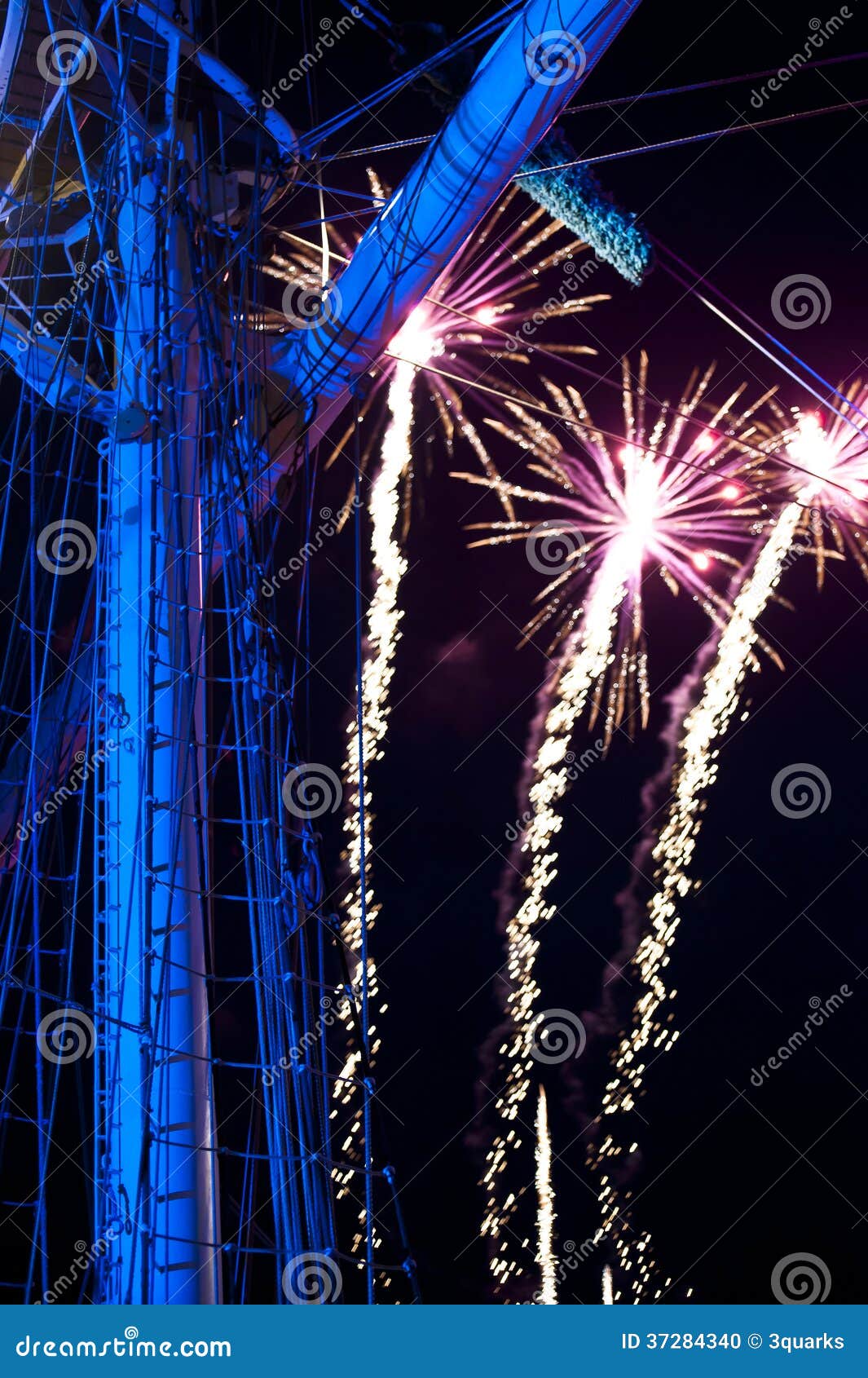 Fireworks stock photo. Image of marine, night, rocket - 37284340
