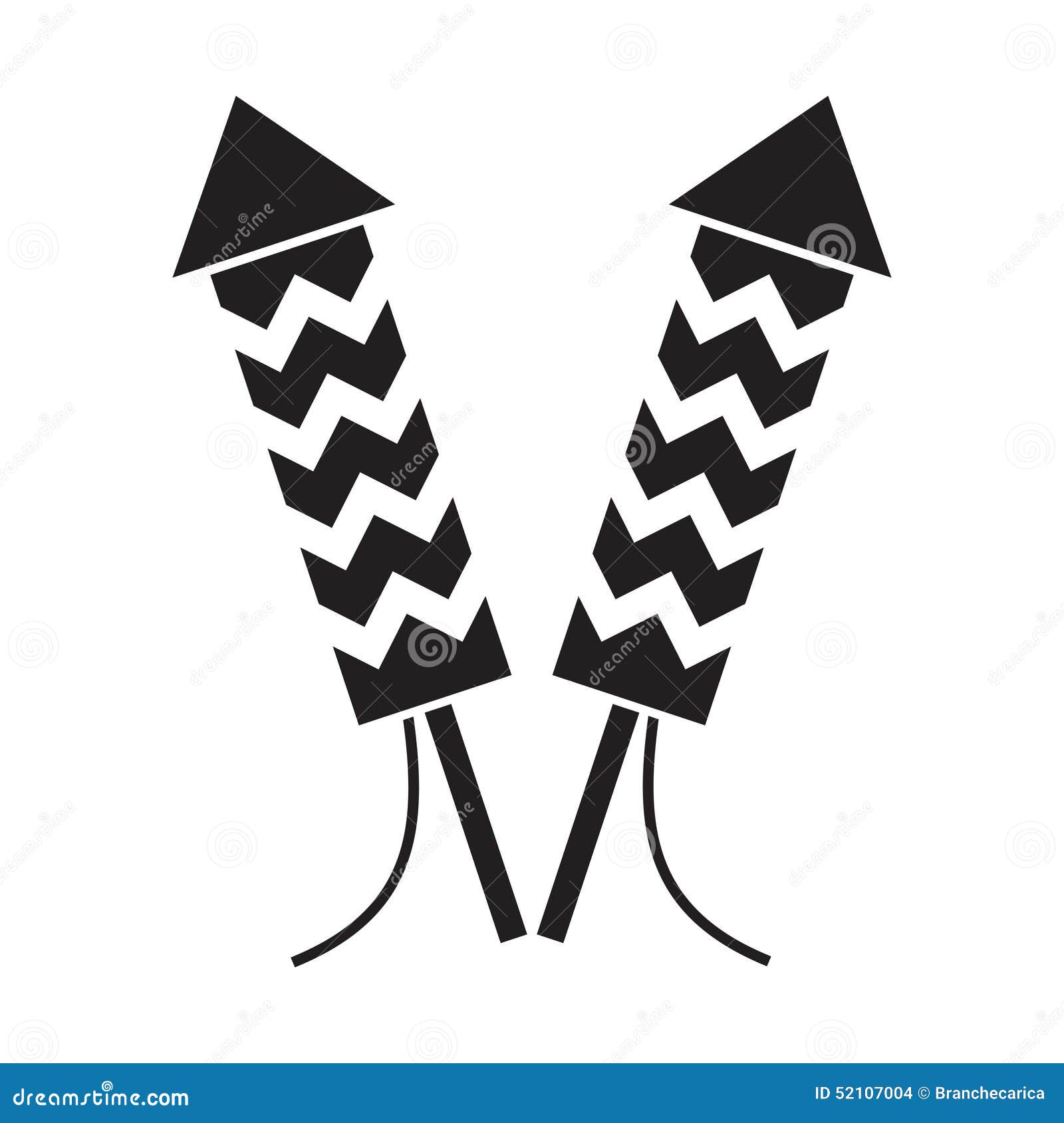 Fireworks rocket icon stock vector. Illustration of white - 52107004