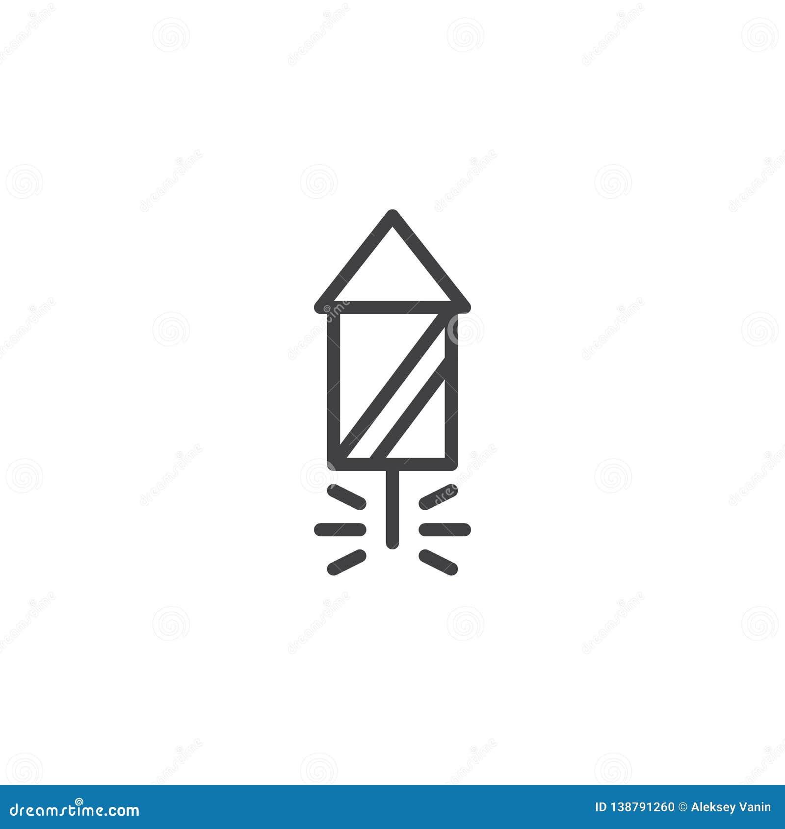Fireworks Rocket line icon stock vector. Illustration of logo - 138791260