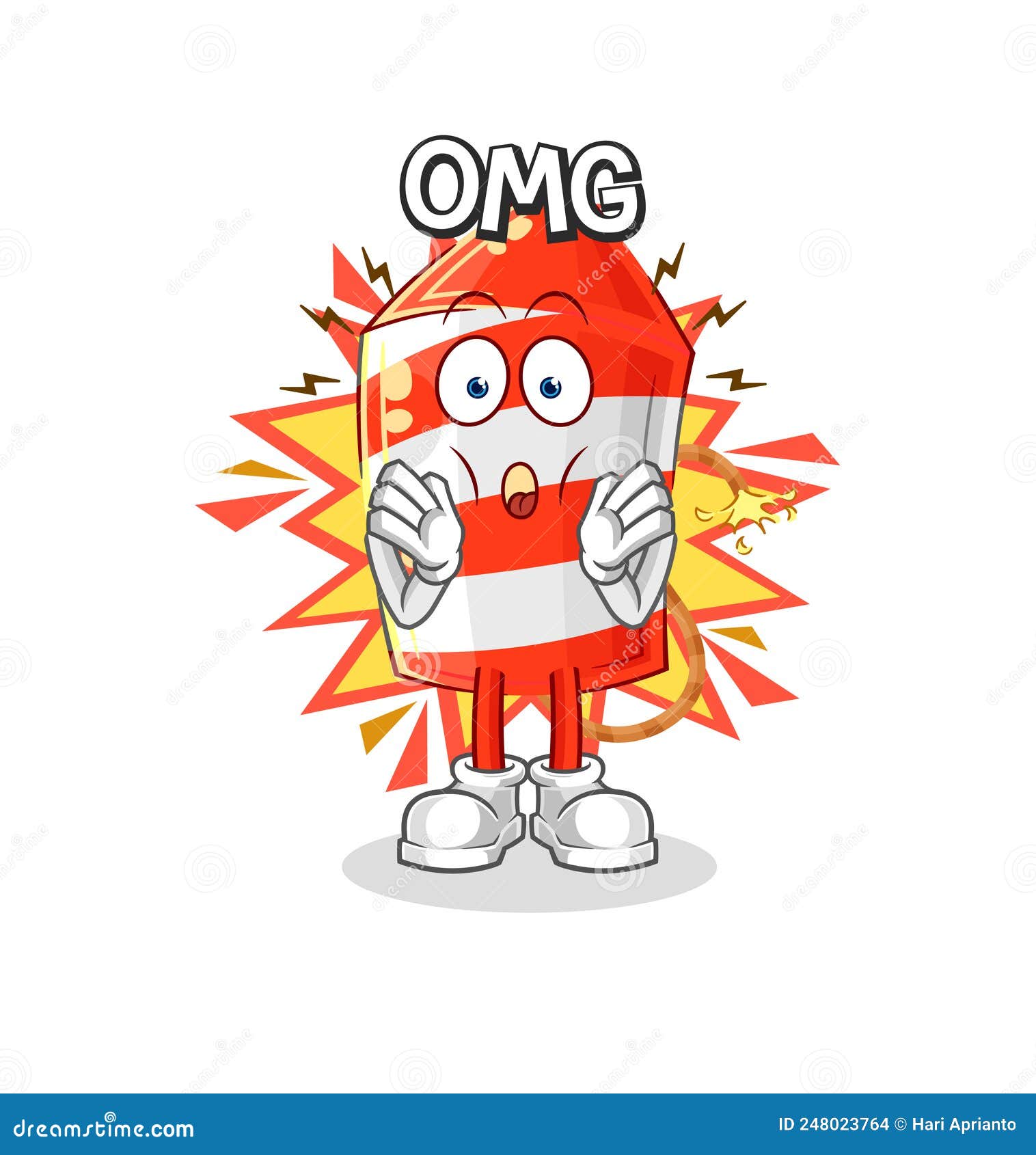 Fireworks Rocket Oh My God Vector. Cartoon Character Stock Vector ...