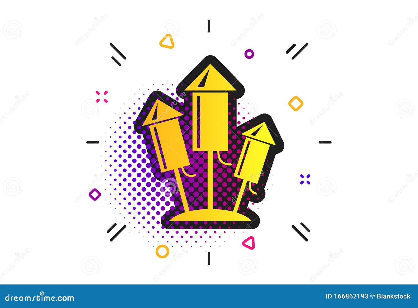 Fireworks Rockets Icon. Explosive Pyrotechnic. Vector Stock Vector ...
