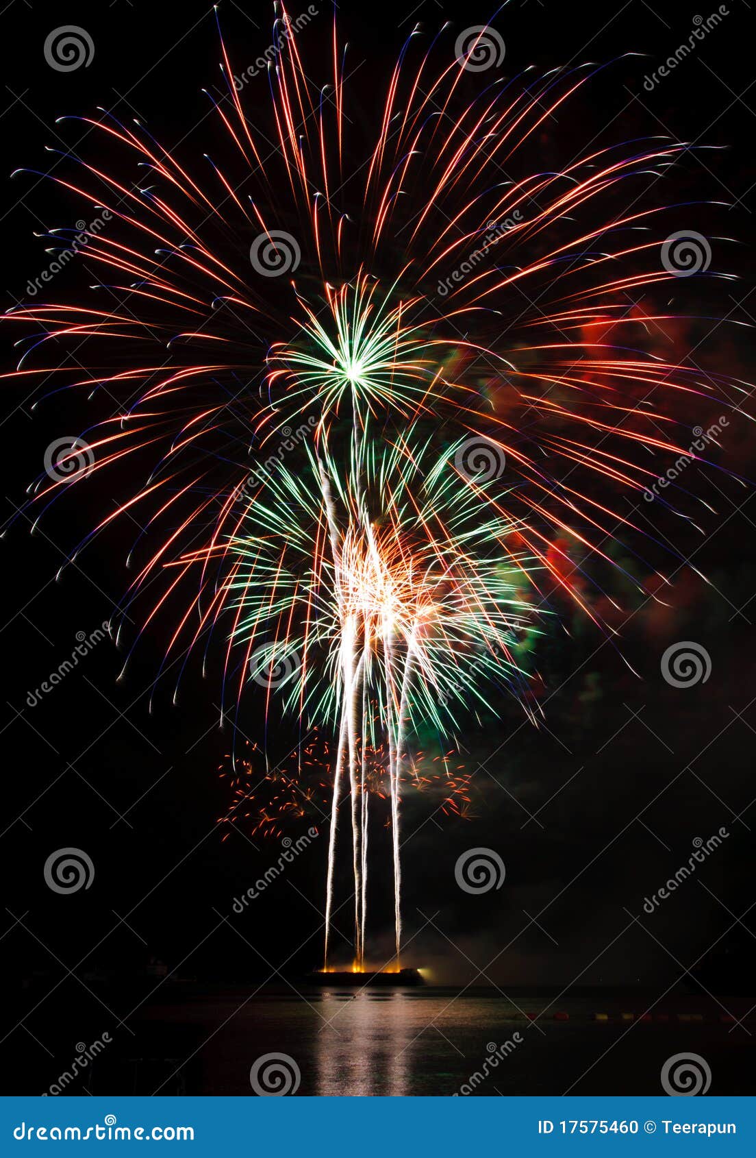 Fireworks in the sea stock photo. Image of event, fireworks - 17575460