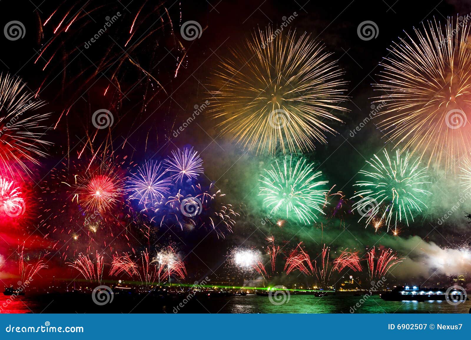 Fireworks on Sea stock image. Image of sparkles, beautiful - 6902507