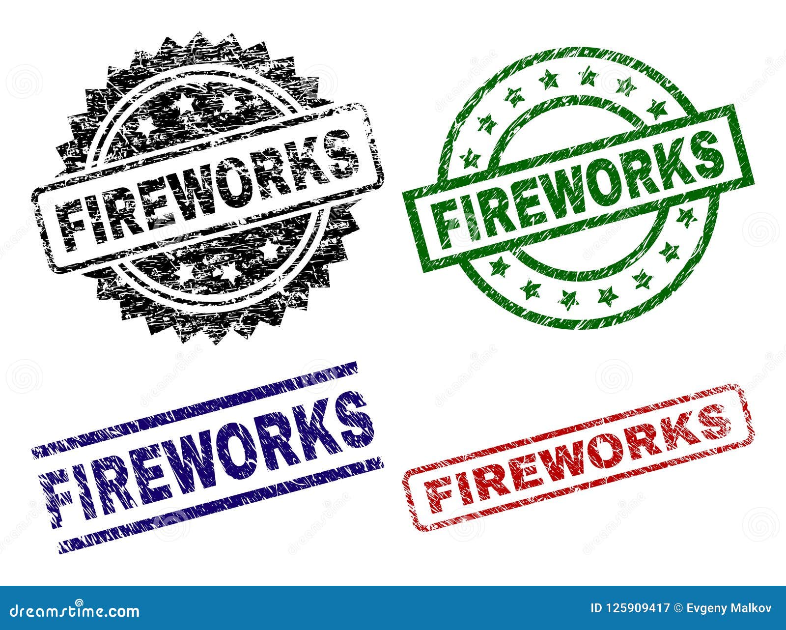 Damaged Textured FIREWORKS Seal Stamps Stock Vector - Illustration of ...