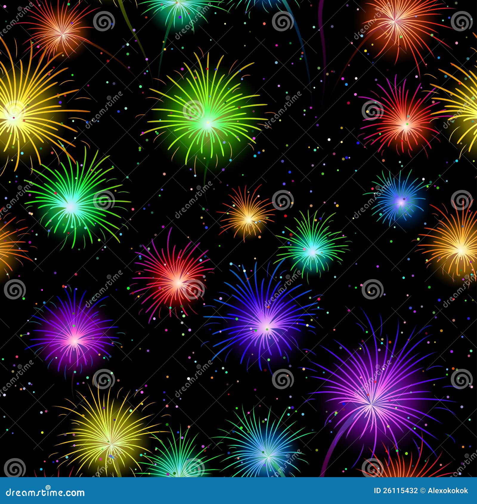 Fireworks, seamless stock vector. Illustration of black - 26115432