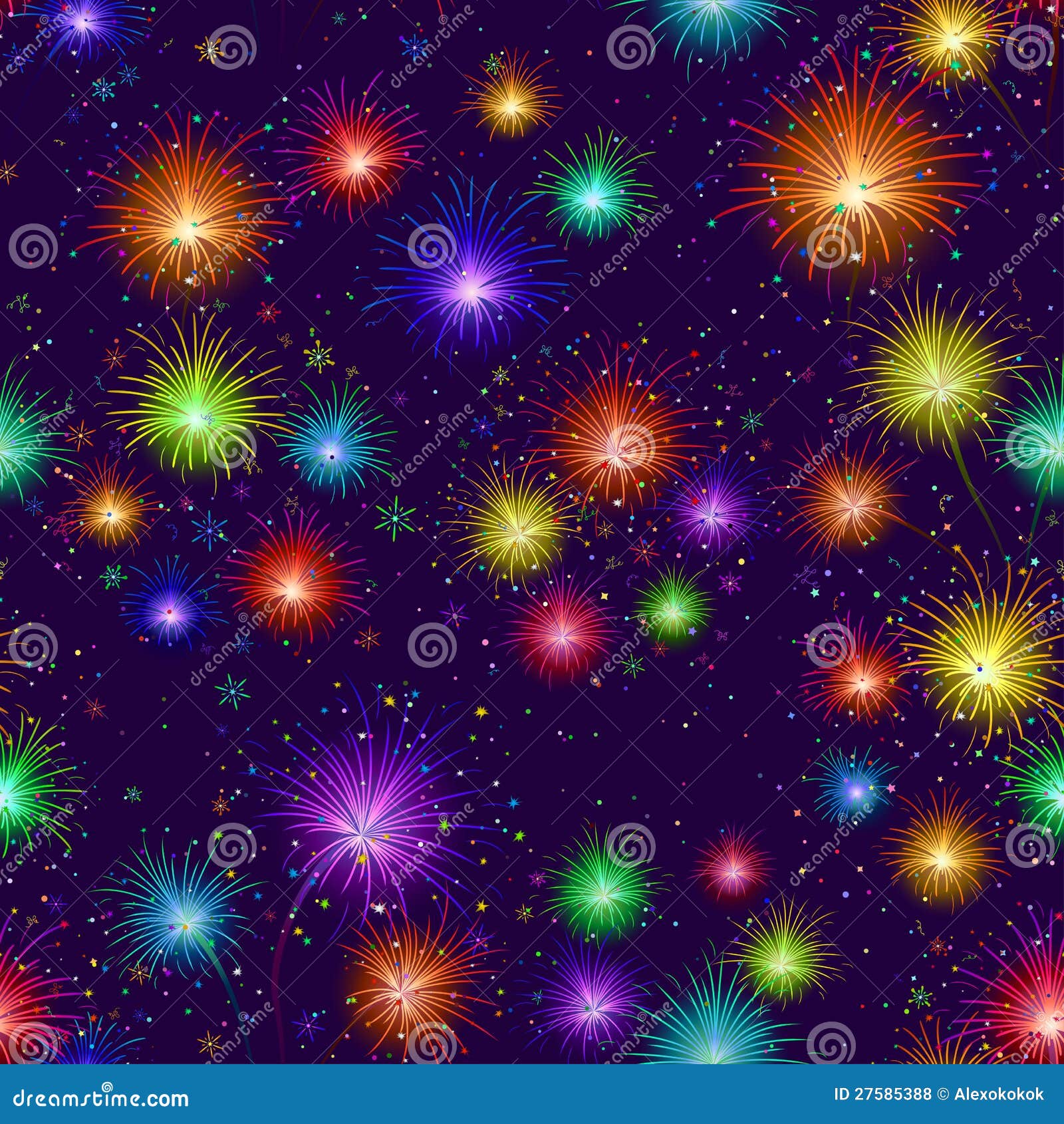 Fireworks, seamless stock vector. Illustration of background - 27585388