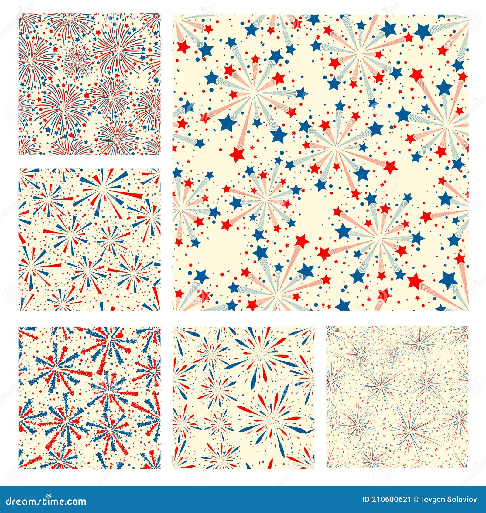 Fireworks Seamless Patterns Set Stock Vector - Illustration of festival ...