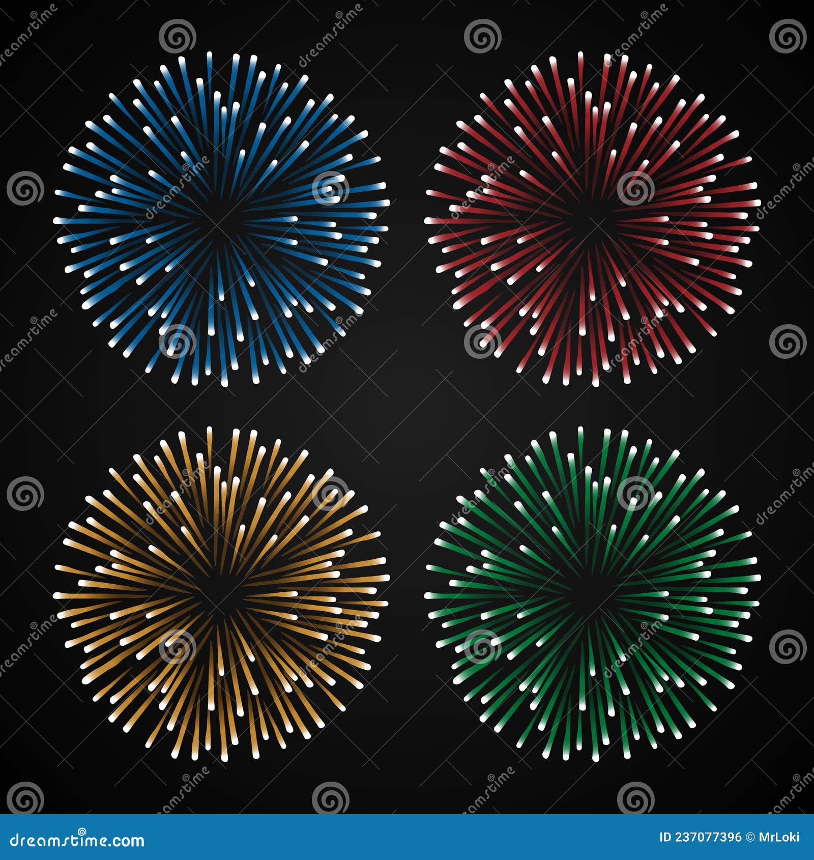 Fireworks Set, High Quality Vector Image Stock Vector - Illustration of ...