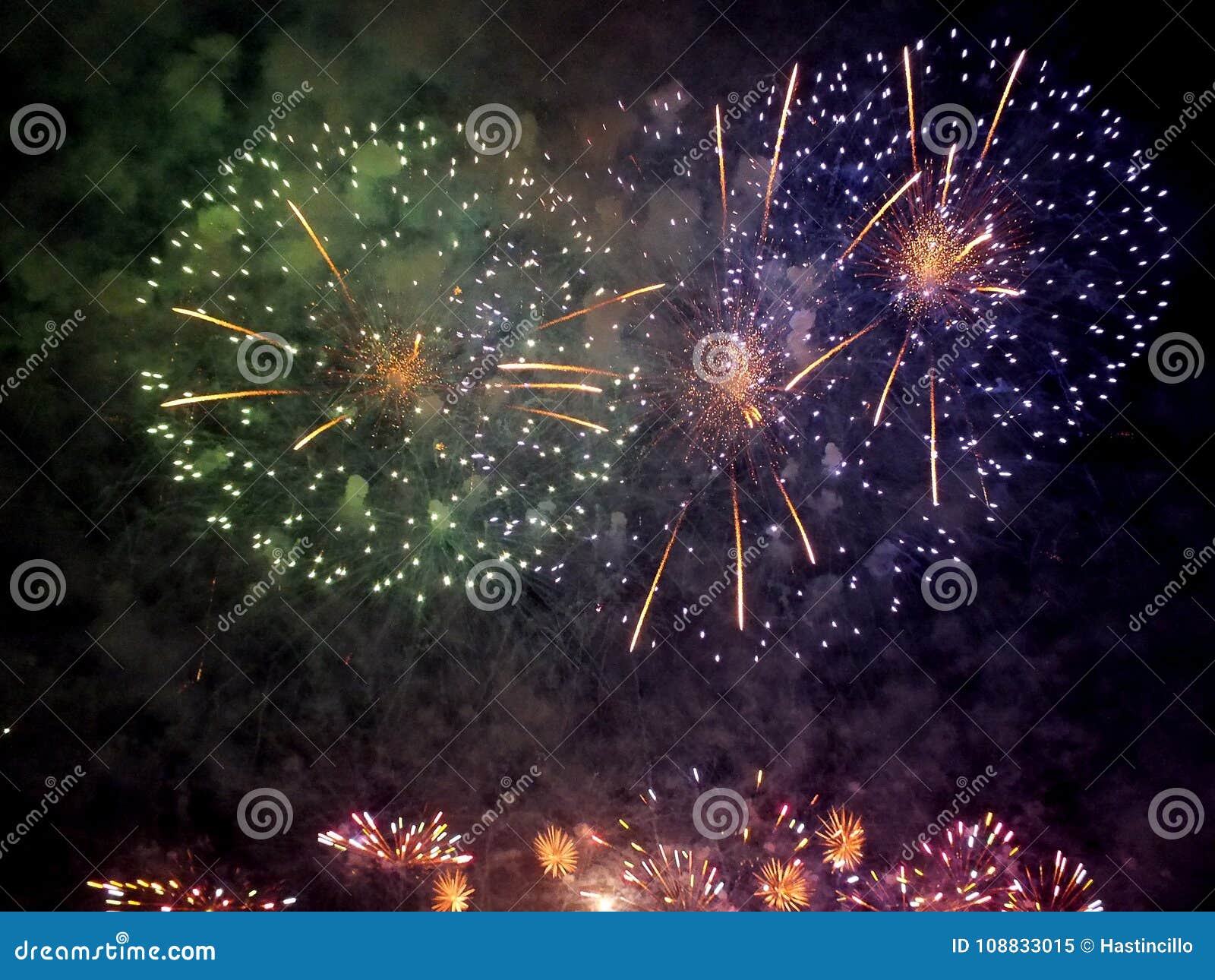 Fireworks show stock image. Image of color, ceremony - 108833015