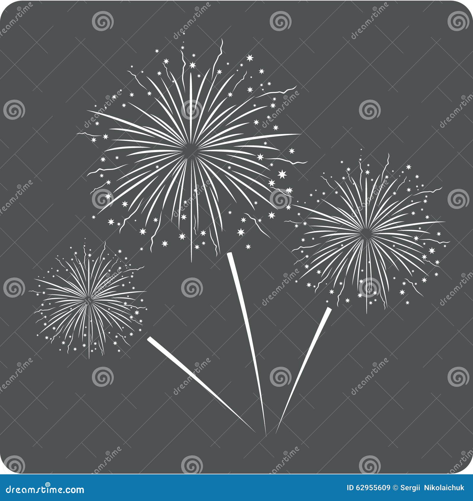 Fireworks sign icon. stock vector. Illustration of flames - 62955609