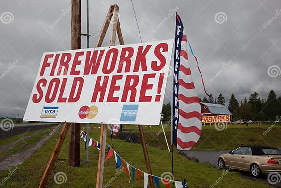 Fireworks Signs editorial stock image. Image of advertisement - 19970004