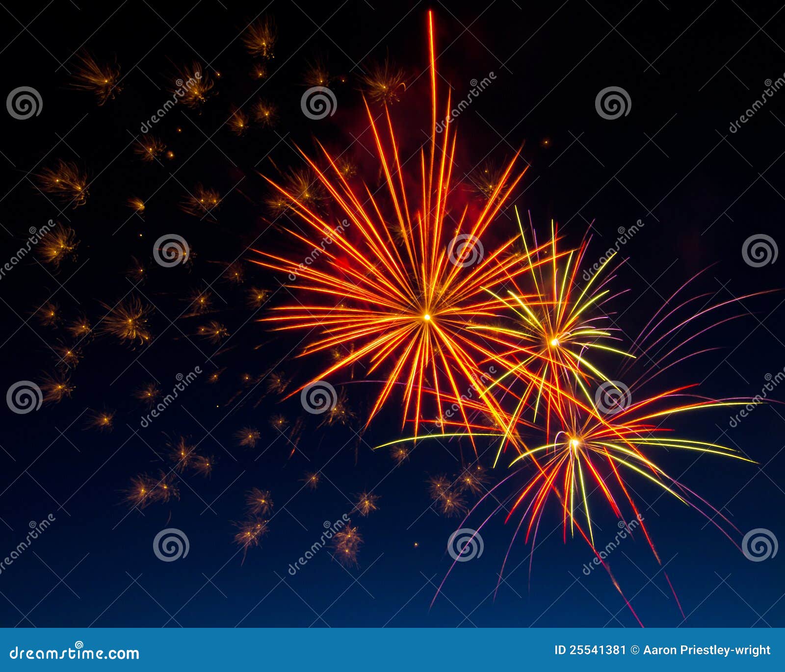 Fireworks in the Sky stock image. Image of trees, explosion - 25541381