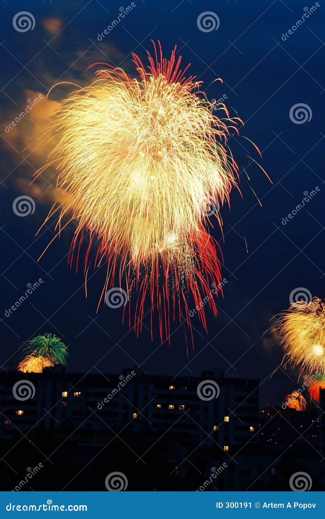 Fireworks in the sky stock image. Image of explosion, holiday - 300191