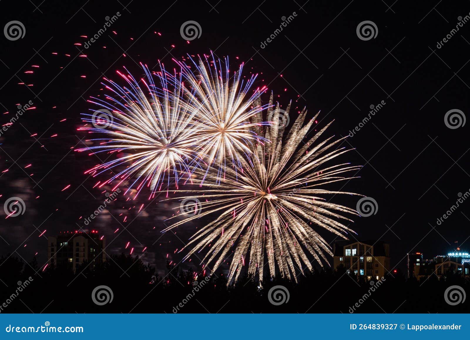 Fireworks in the Sky in the City Stock Image - Image of phenomenon ...