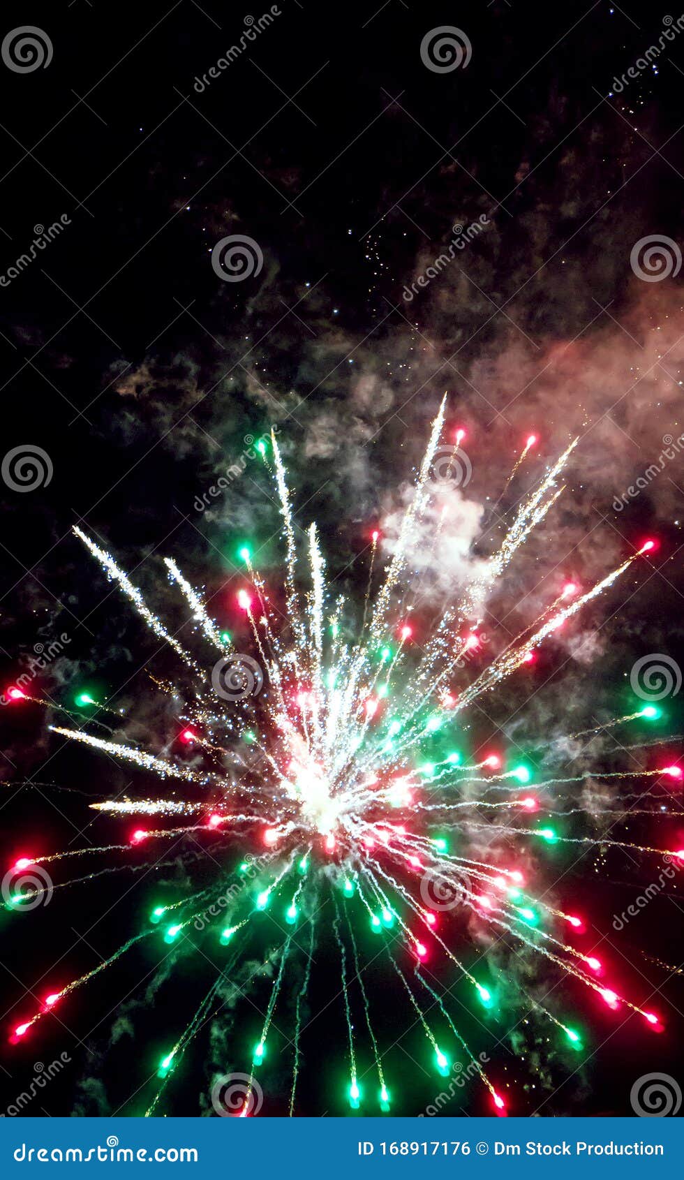 Fireworks in the sky. stock photo. Image of party, bang - 168917176