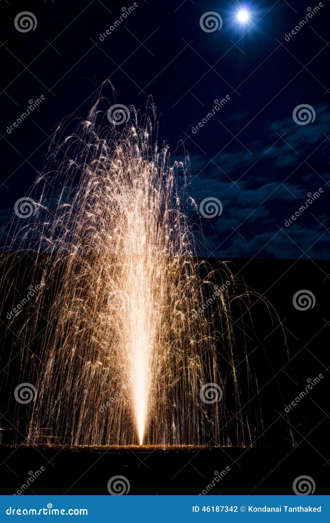 Fireworks sky moon stock photo. Image of exploding, display - 46187342