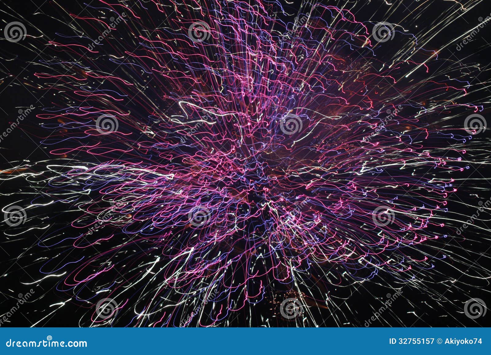 Fireworks with Slow Shutter Speed Stock Image - Image of dynamic, fire ...