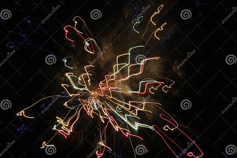 Fireworks with Slow Shutter Speed Stock Photo - Image of explode ...
