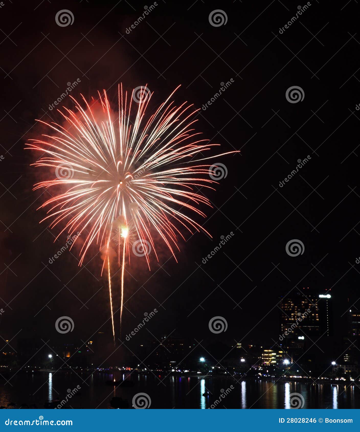 Fireworks with smoke stock photo. Image of burst, black - 28028246