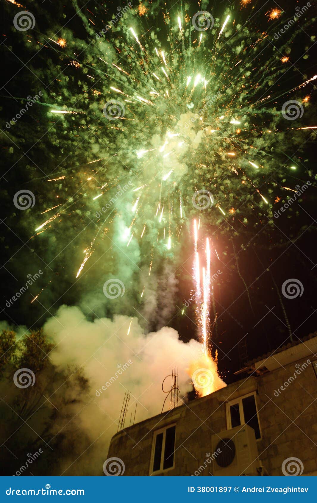 Fireworks with Smoke stock image. Image of celebration - 38001897