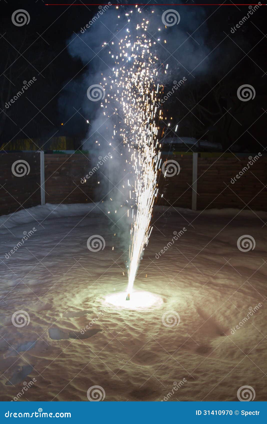 Fireworks on snow stock photo. Image of snow, glacier - 31410970