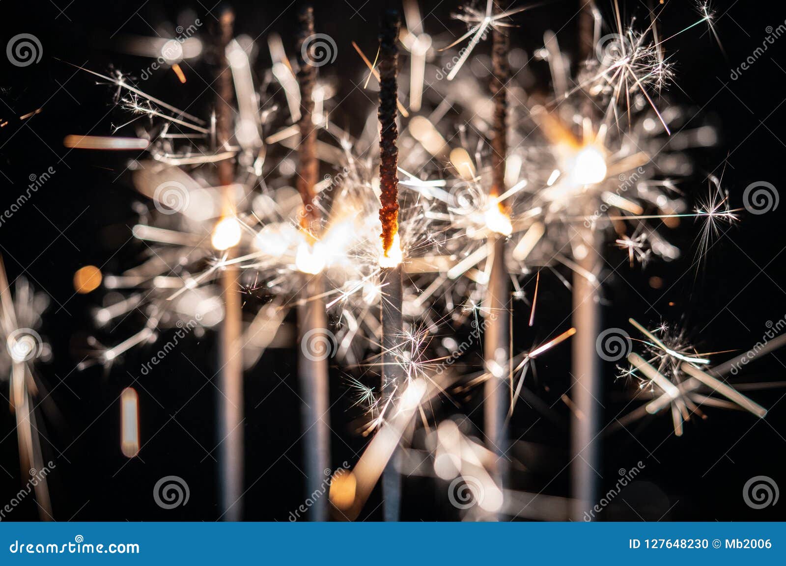 Fireworks , Sparklers ,bursting Against A Black Background Stock ...