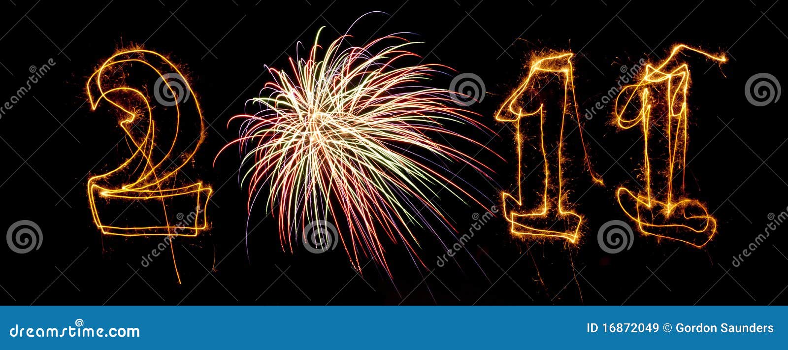 Fireworks and Sparklers Write 2011 Stock Image - Image of sparks ...