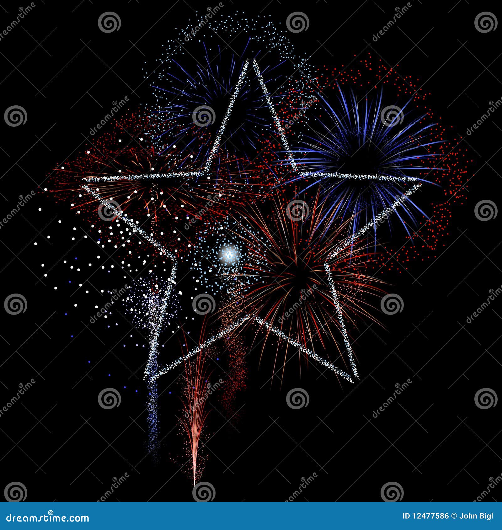 Fireworks with star stock vector. Illustration of white - 12477586